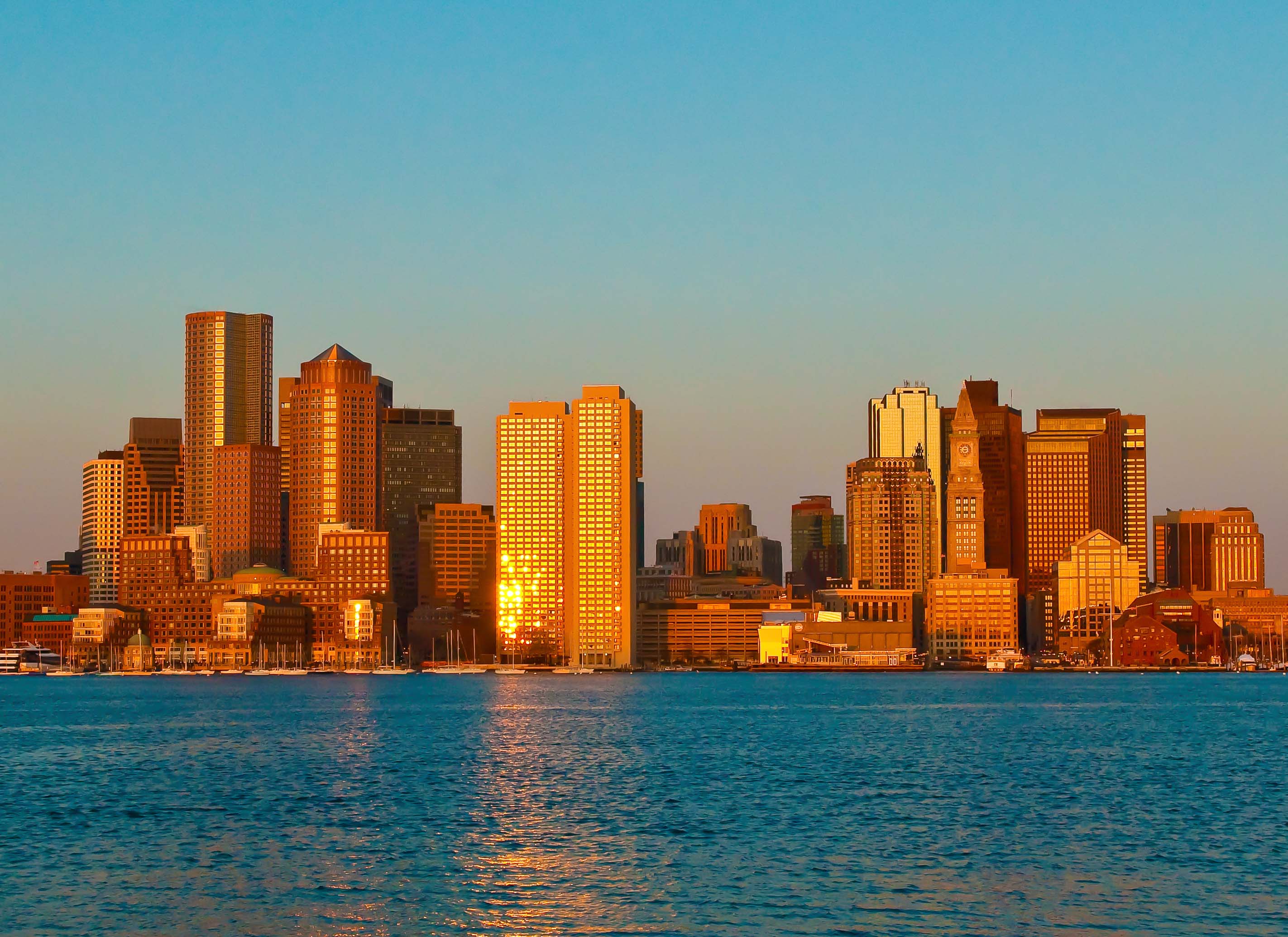 Boston Financial District Skyline from East Boston